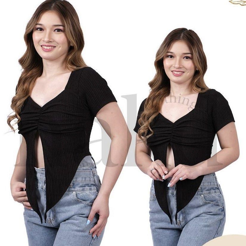 NAKED CLOTHING CASSIA FRONT SPLIT TOP (OLD FABRIC) on Carousell