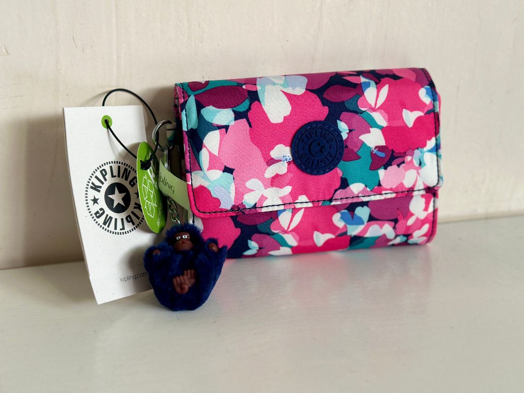 NEW! KIPLING PIXI MEDIUM ORGANIZER WALLET PURSE - ELECTRIC BLOSSOM on ...