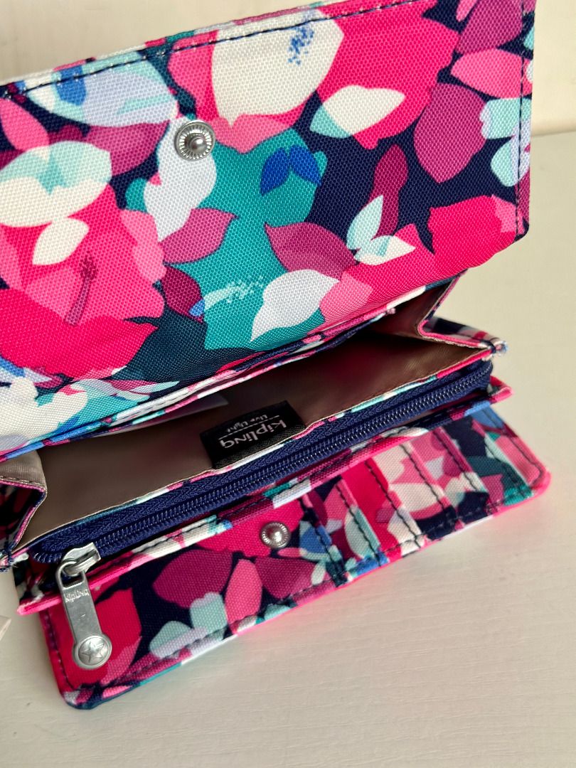 NEW! KIPLING PIXI MEDIUM ORGANIZER WALLET PURSE - ELECTRIC BLOSSOM on ...
