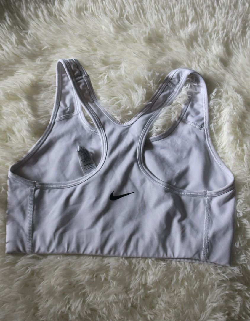 (M) Nike White Sports Bra Just Do It, Women's Fashion, Activewear on ...