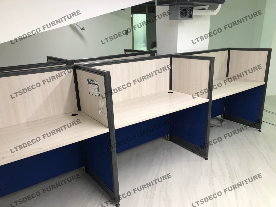 OFFICE PARTITION CUBICLE FABRIC WITH LAMINATED WORKSTATIONS, Furniture ...