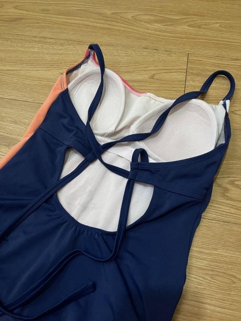One Piece Vertical Stripe Swimsuit, Women's Fashion, Swimwear, Bikinis ...