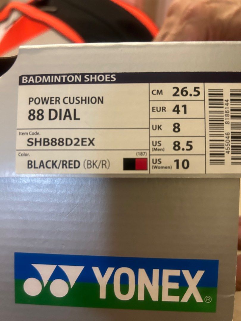 Original YONEX Power Cushion 88 Dial Unisex Badminton Shoes - Black/Red ...