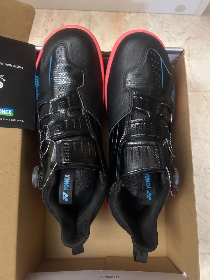 Original YONEX Power Cushion 88 Dial Unisex Badminton Shoes - Black/Red ...
