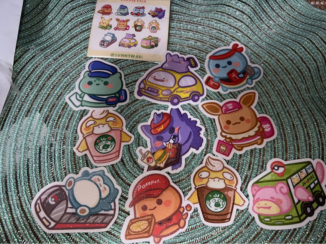 Pokémon at work stickers, Hobbies & Toys, Stationery & Craft, Art ...