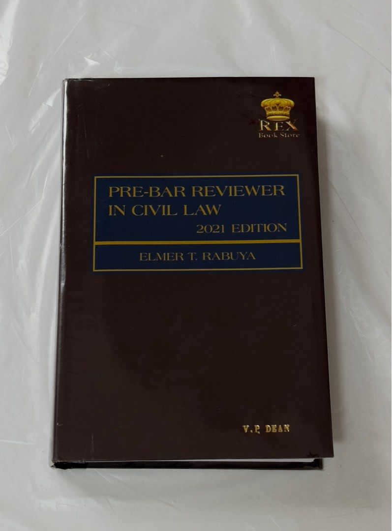 Pre-Bar Reviewer in Civil Law by Elmer Rabuya 2021 Edition, Hobbies & Toys, Books & Magazines ...