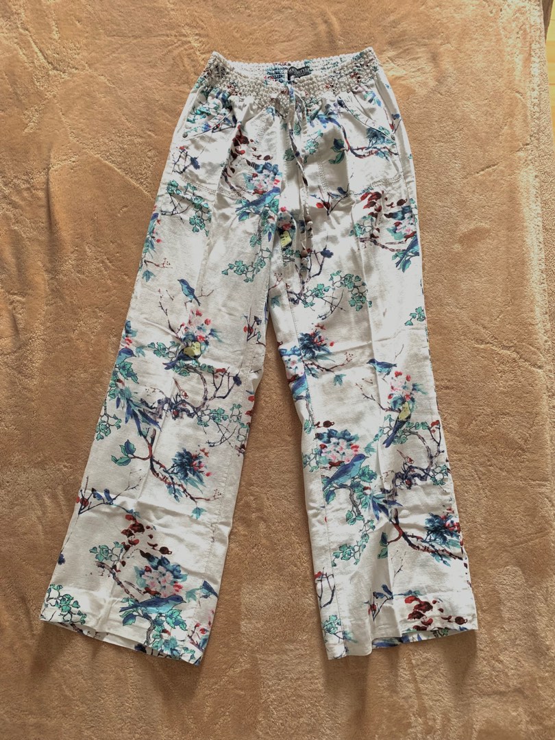 Printed Linen Pants on Carousell