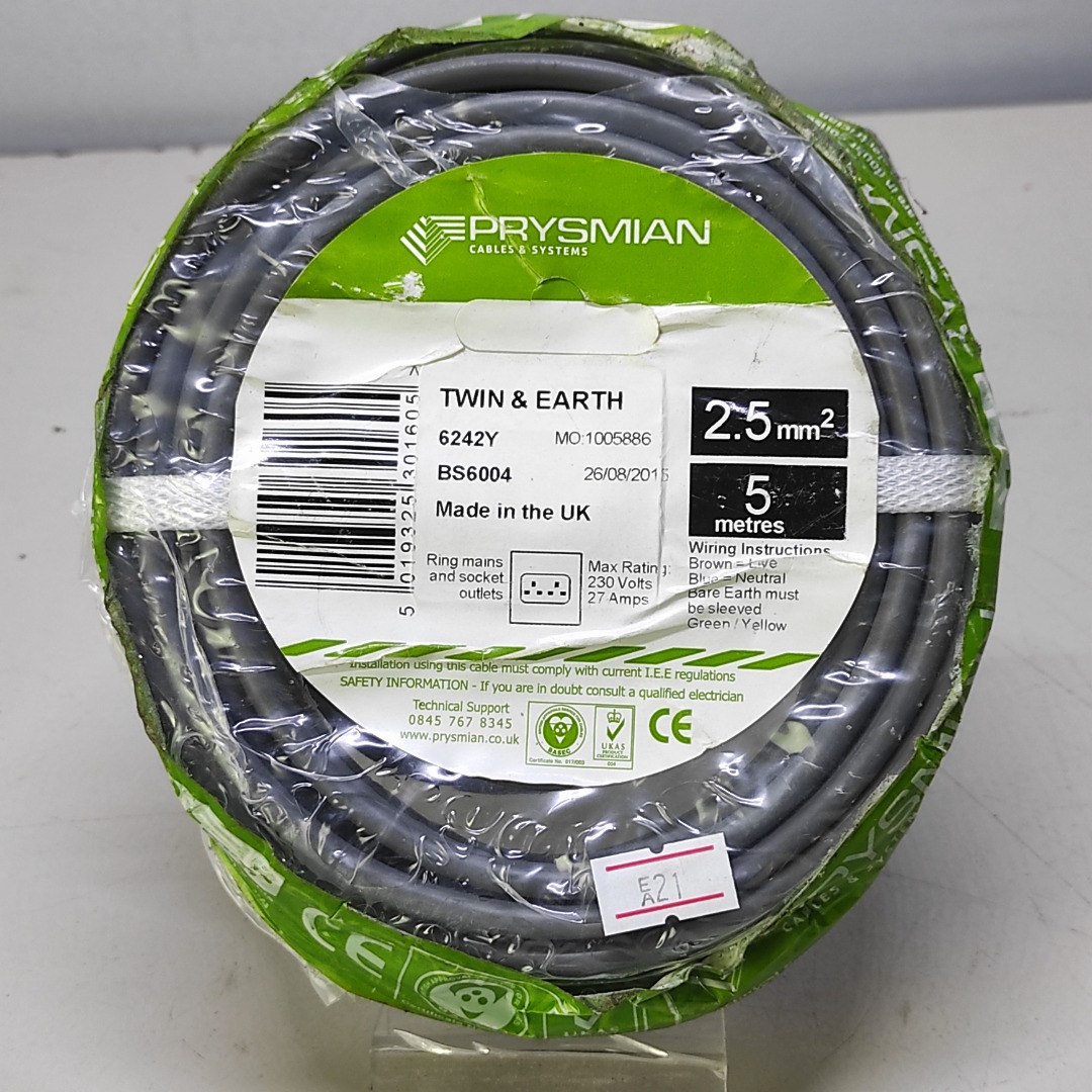 Prysmian cable 2.5mm2 @ 5 meters made in UK 195 EA21 on Carousell