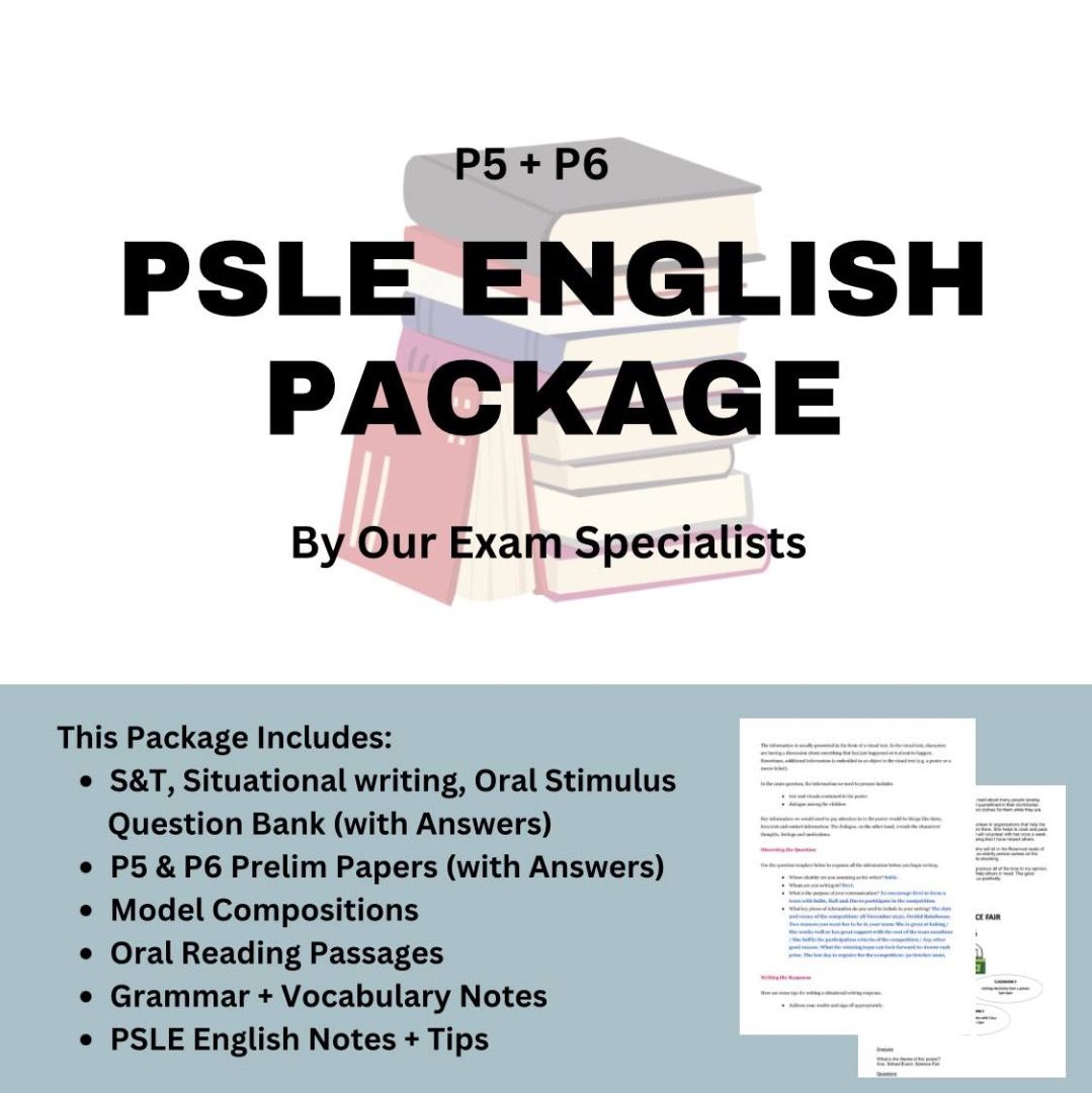 PSLE English Package (Notes | Past Year Prelim Papers | Topical ...