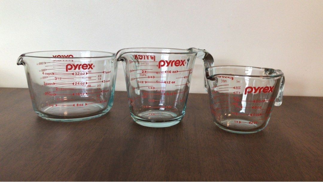 Pyrex Measuring Cup (3 sizes), Furniture & Home Living, Kitchenware ...