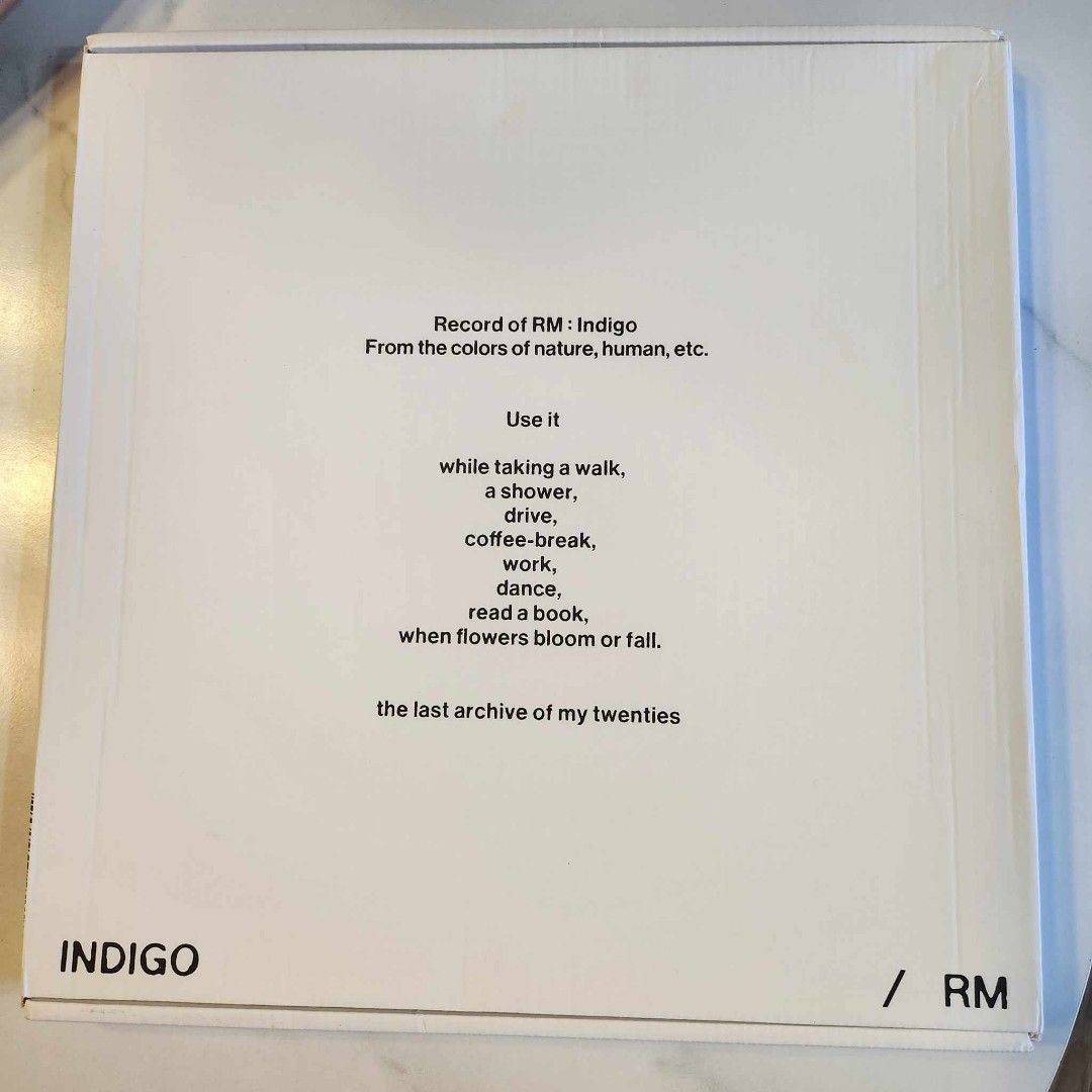 RM BTS Kim Namjoon Indigo Vinyl Album Complete Inclusion with Photocard ...