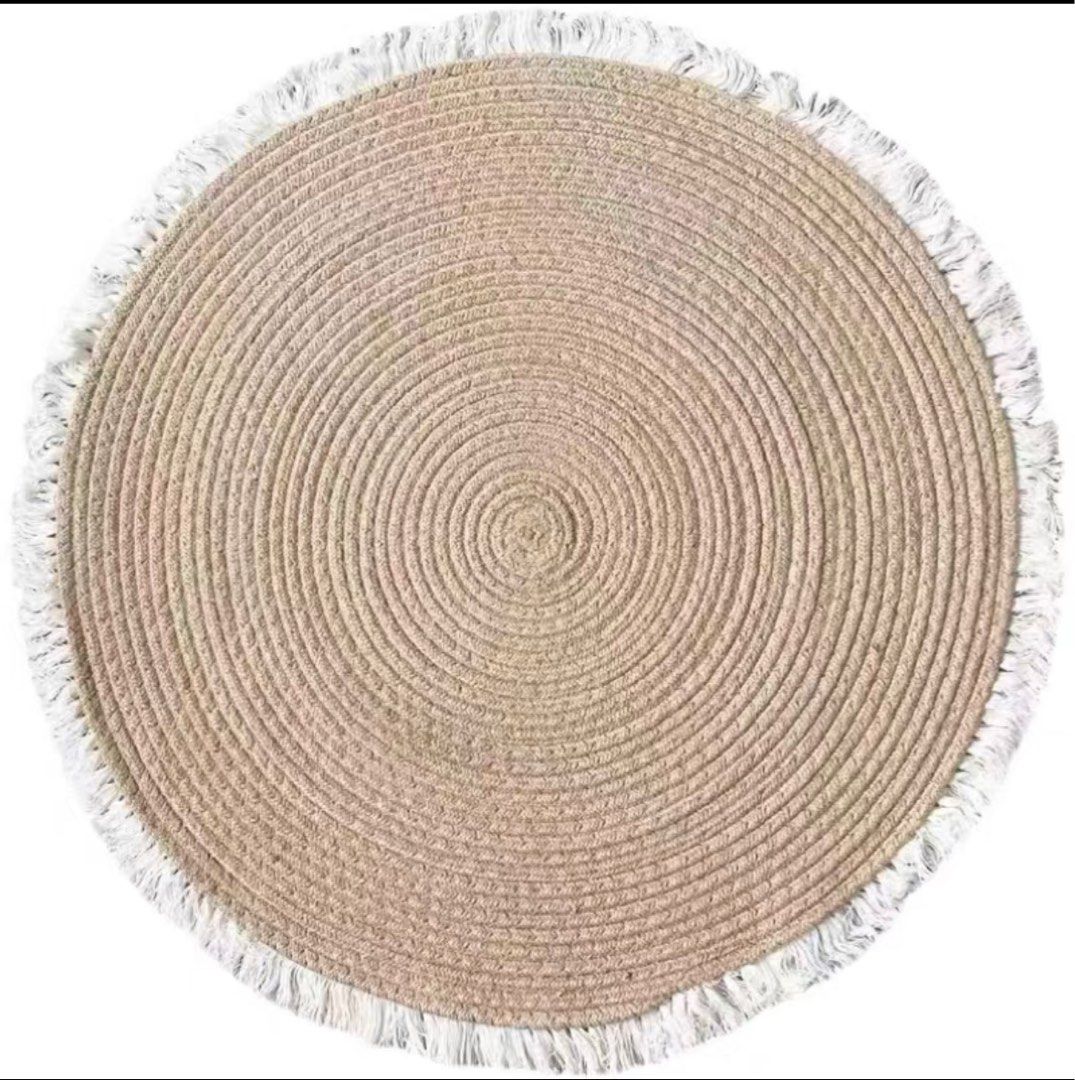 Round rustic rug carpet vintage chillax, Furniture & Home Living, Home ...