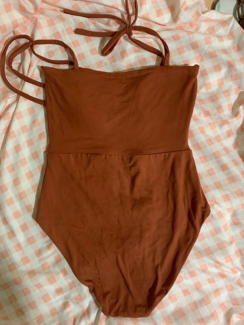 Rust swimsuit monokini on Carousell