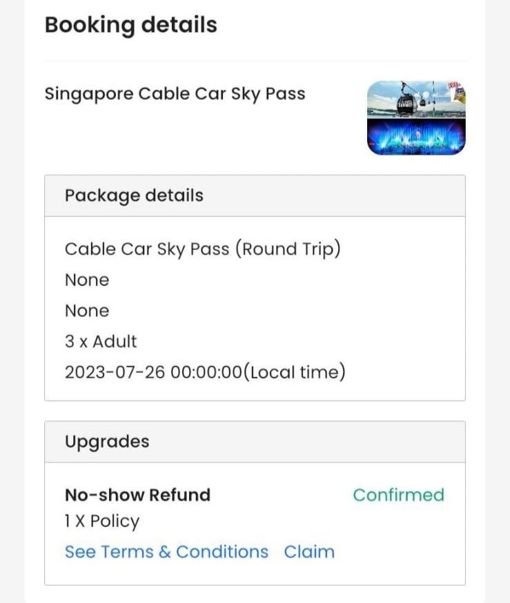 Sentosa cable car tickets round trip, Tickets & Vouchers, Local ...