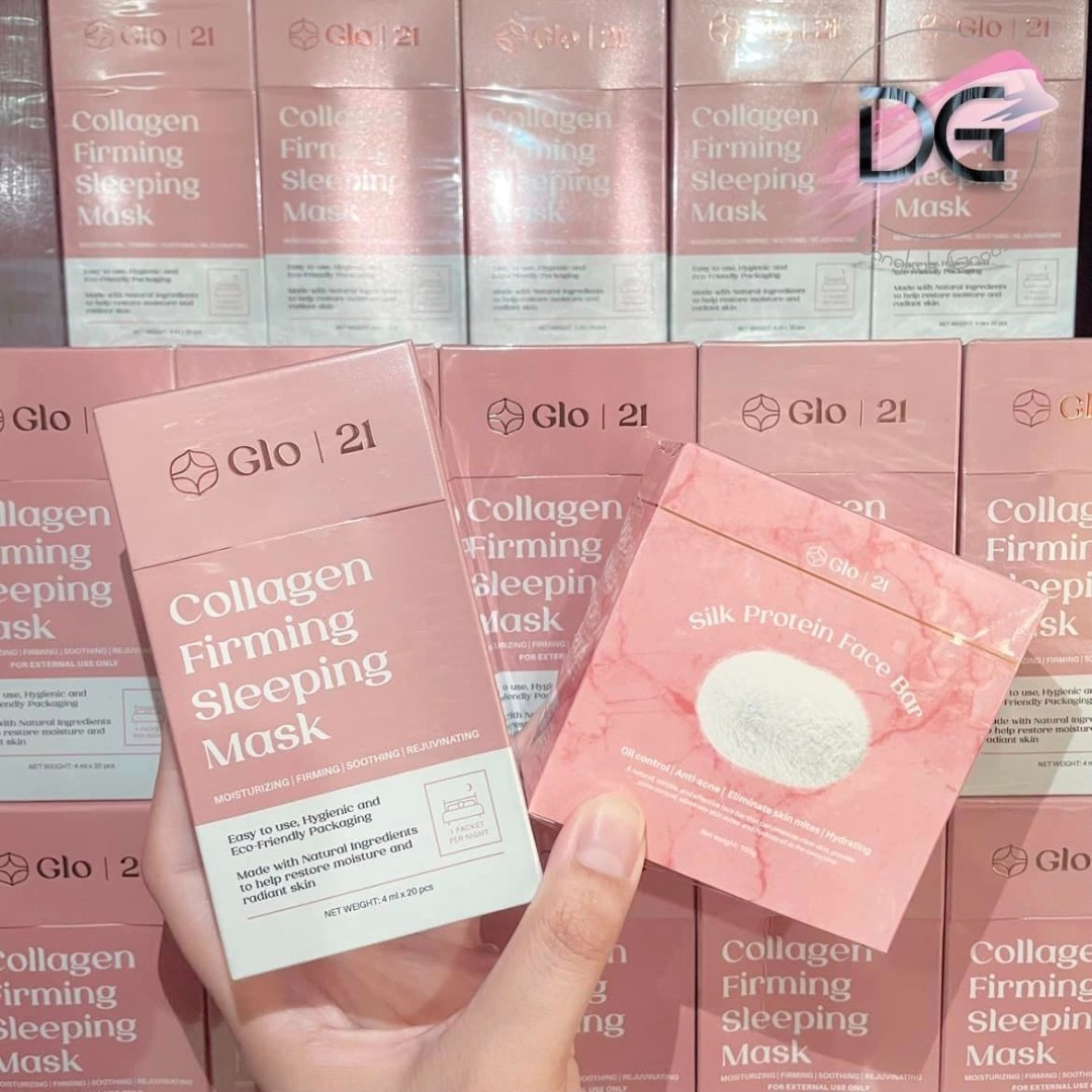 (Set of 2) Glo21 Collagen Firming Sleeping Mask + Silk Protein Face ...