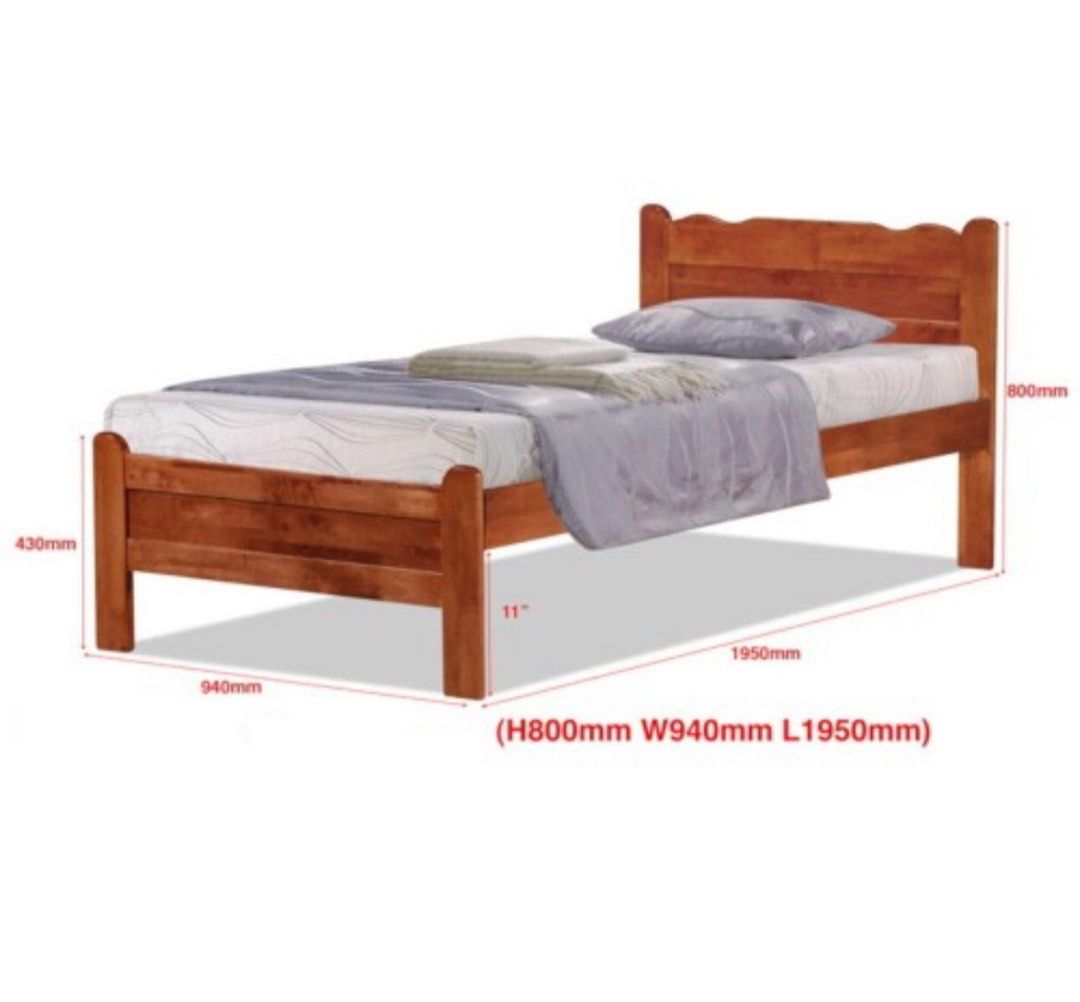 Single wood bed frame from forty two, Furniture & Home Living ...