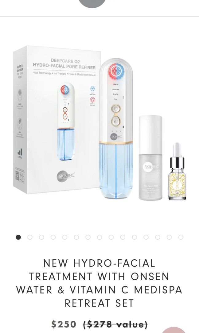 Skin Inc Deepcare O2 Hydro-facial + vit c serum, Beauty & Personal Care, Face, Face Care on ...