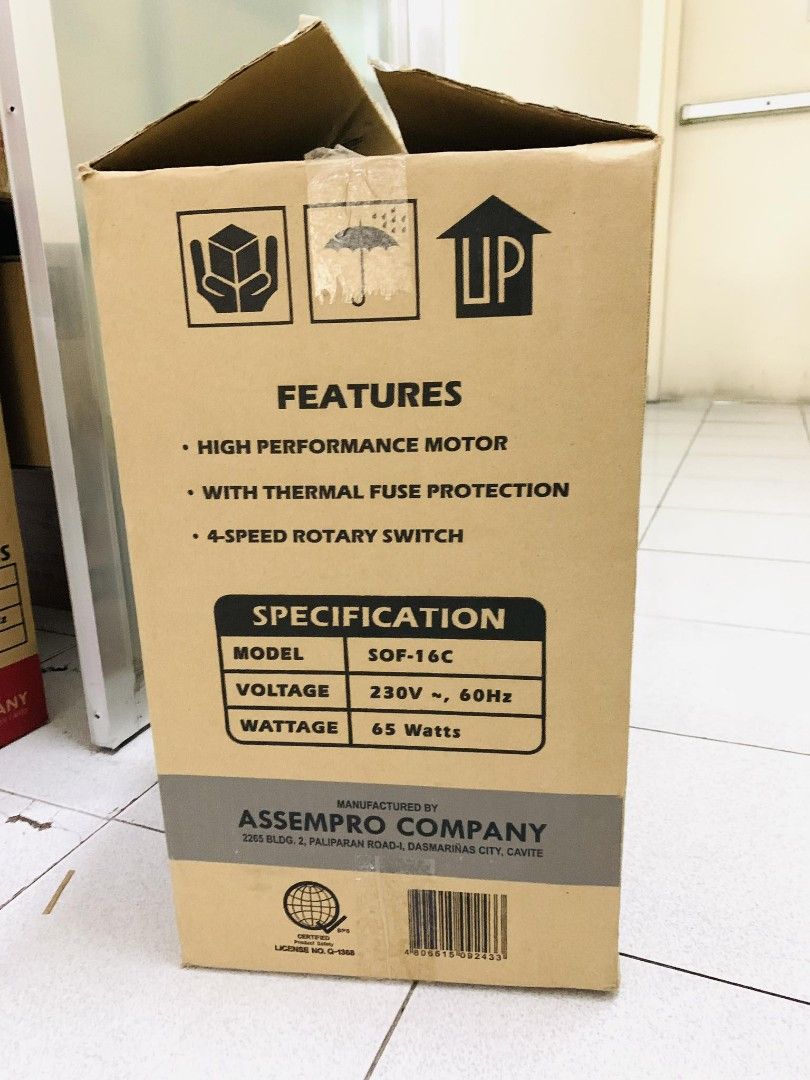 Standard 16" Ceiling / Orbit Fan Type SOF-16C, Furniture & Home Living ...