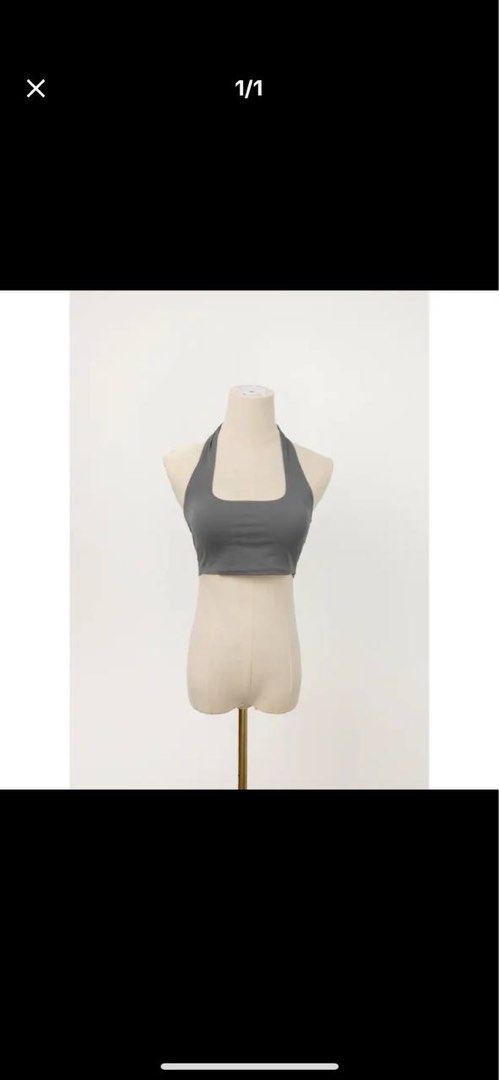SuperGurl Hilton Padded Halter Top (Dark Grey), Women's Fashion, Tops ...