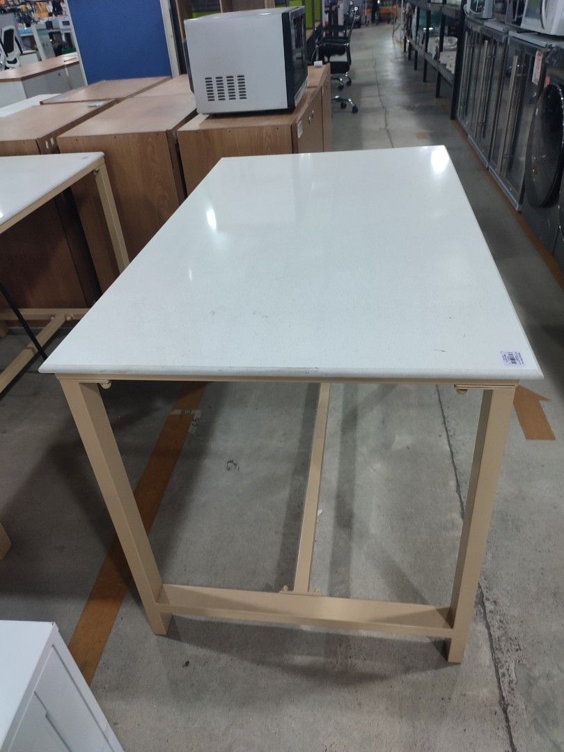 Table Quartz Top w/ Steel Frame 48x28x29inch, Furniture & Home Living ...