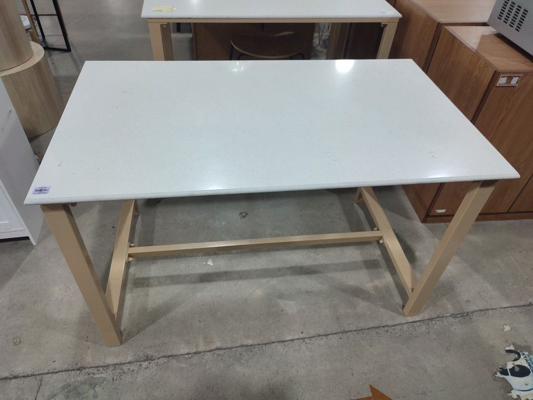 Table Quartz Top w/ Steel Frame 48x28x29inch, Furniture & Home Living ...