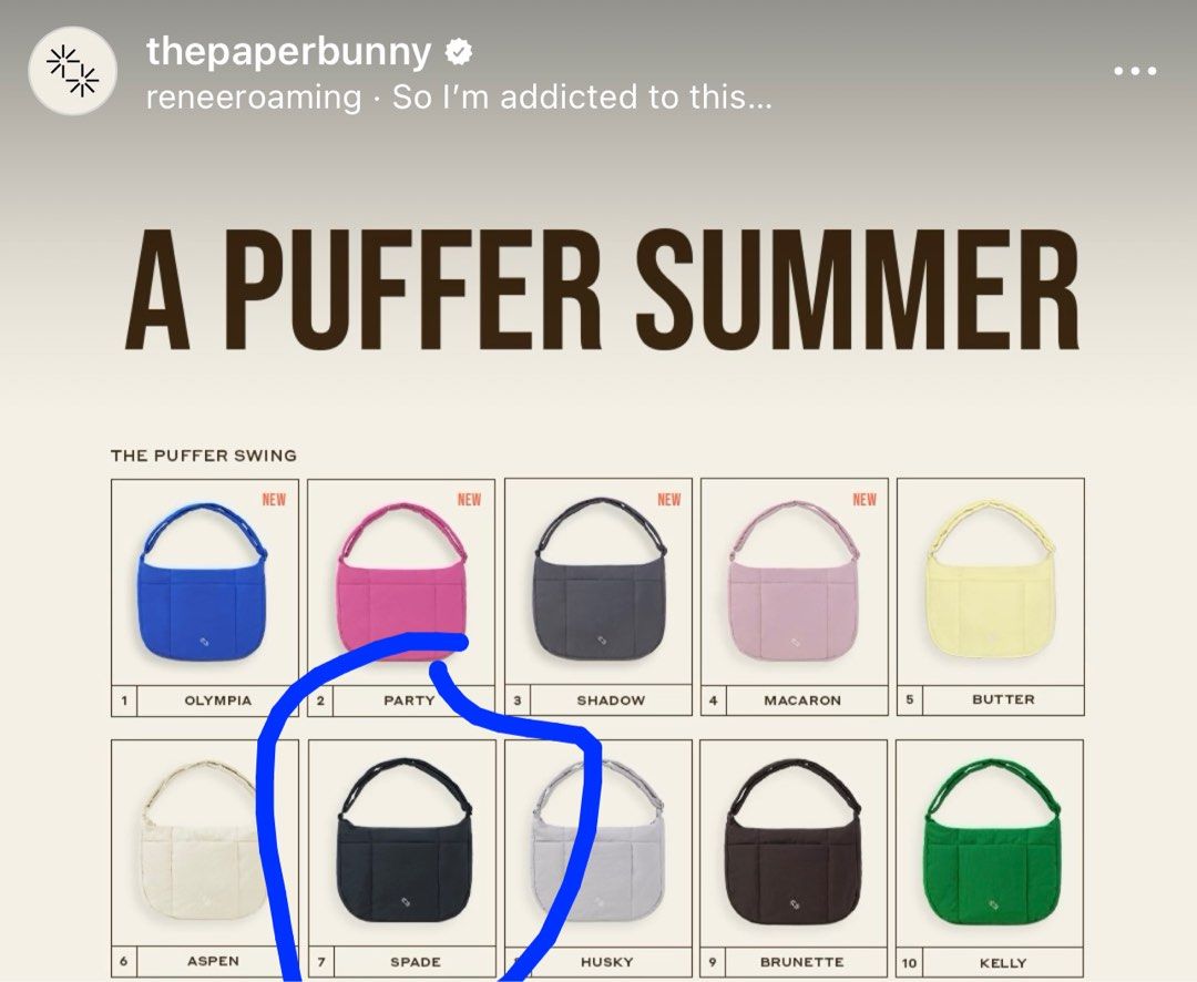 The Paper Bunny Puffer Swing | Spade, Women's Fashion, Bags & Wallets ...