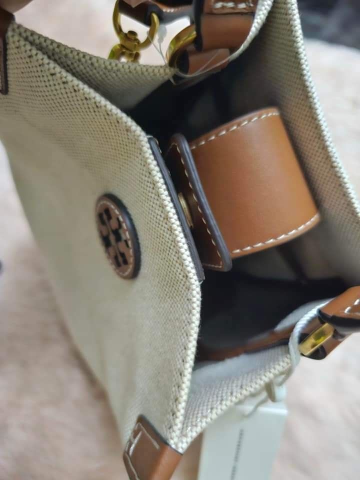 Tory Burch Blake Canvas Bucket Bag Crossbody on Carousell