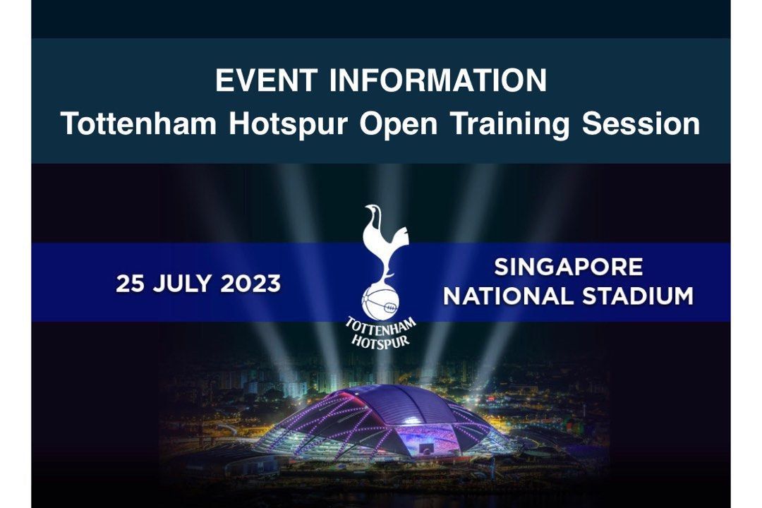 TOTTENHAM HOTSPUR OPEN TRAINING SESSION, Tickets & Vouchers, Event ...