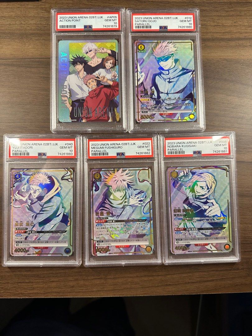 Union arena jujutsu kaisen psa 10 gojo Yuji Megumi, Hobbies & Toys ...