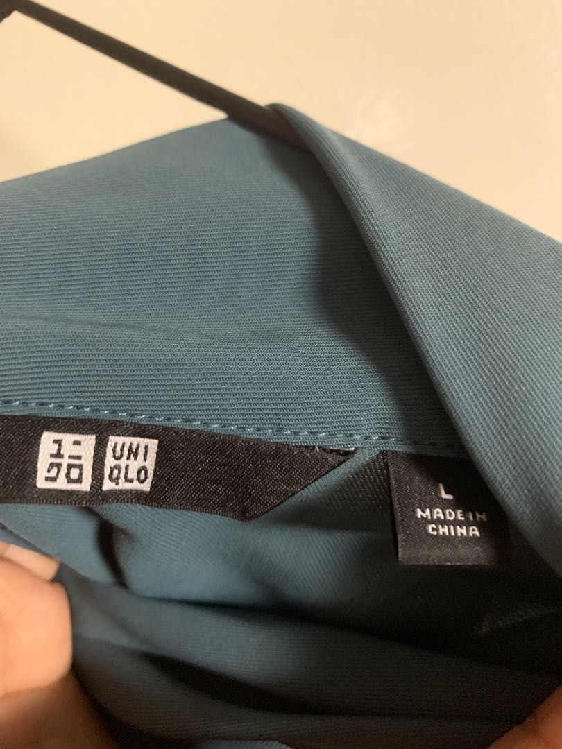 Uniqlo blue blouse on Carousell