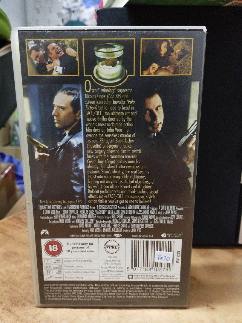 (VHS) Face/Off, Hobbies & Toys, Music & Media, CDs & DVDs on Carousell