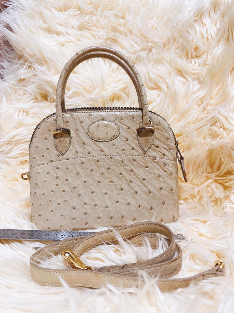 Vintage Real Ostrich skin Handbag, Women's Fashion, Bags & Wallets ...