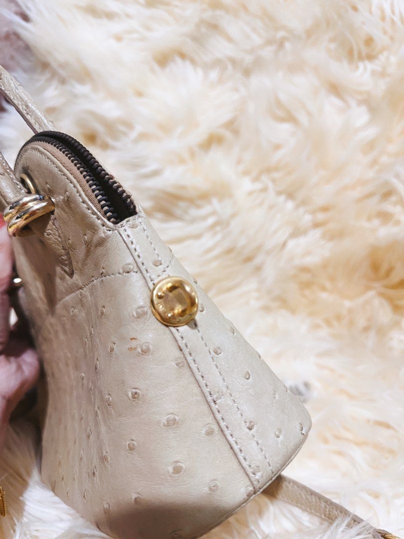 Vintage Real Ostrich skin Handbag, Women's Fashion, Bags & Wallets ...