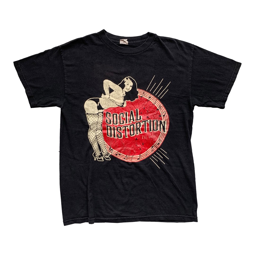 Vintage Social Distortion Pin Up Girl Tee Shirt on Carousell
