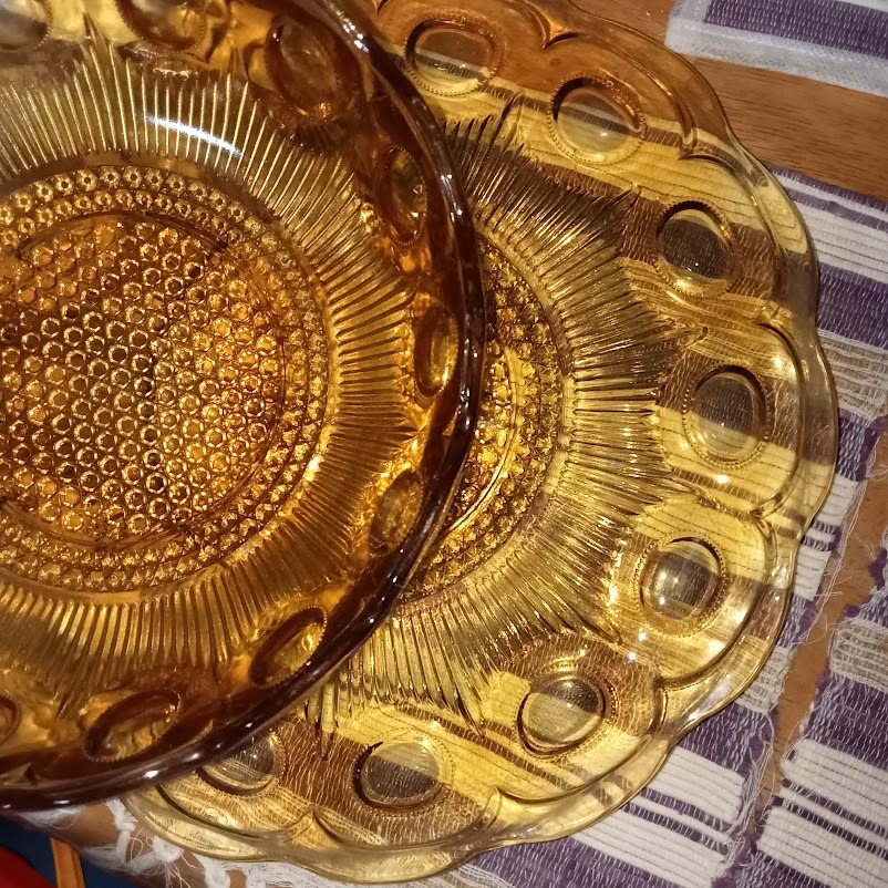 VINTAGE/ANTIQUE Everlasting Yellow Gold Translucent Serving Bowl ...