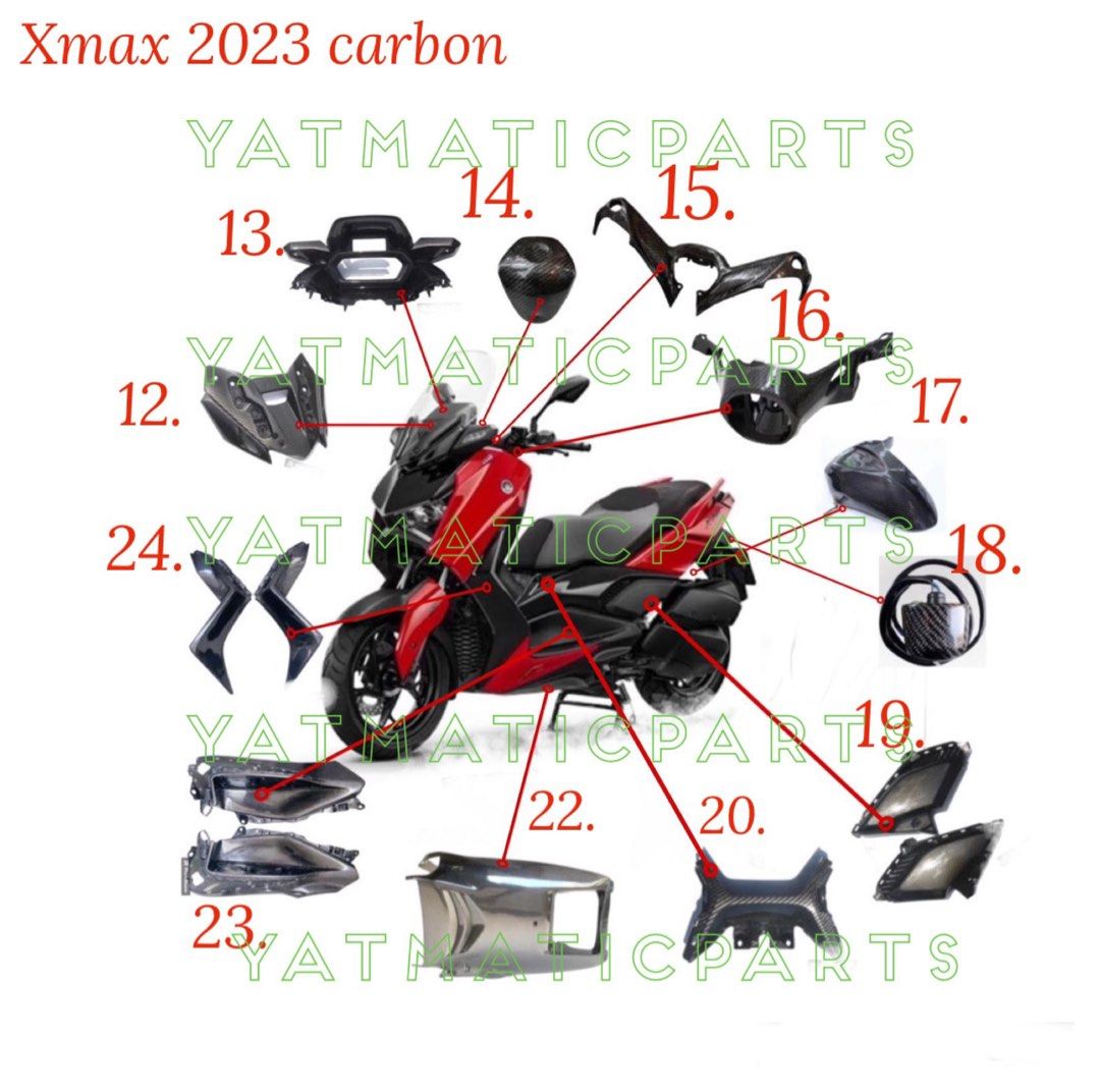 Xmax v2 / xmax 2023 ful carbon Kevlar, Motorcycles, Motorcycle ...
