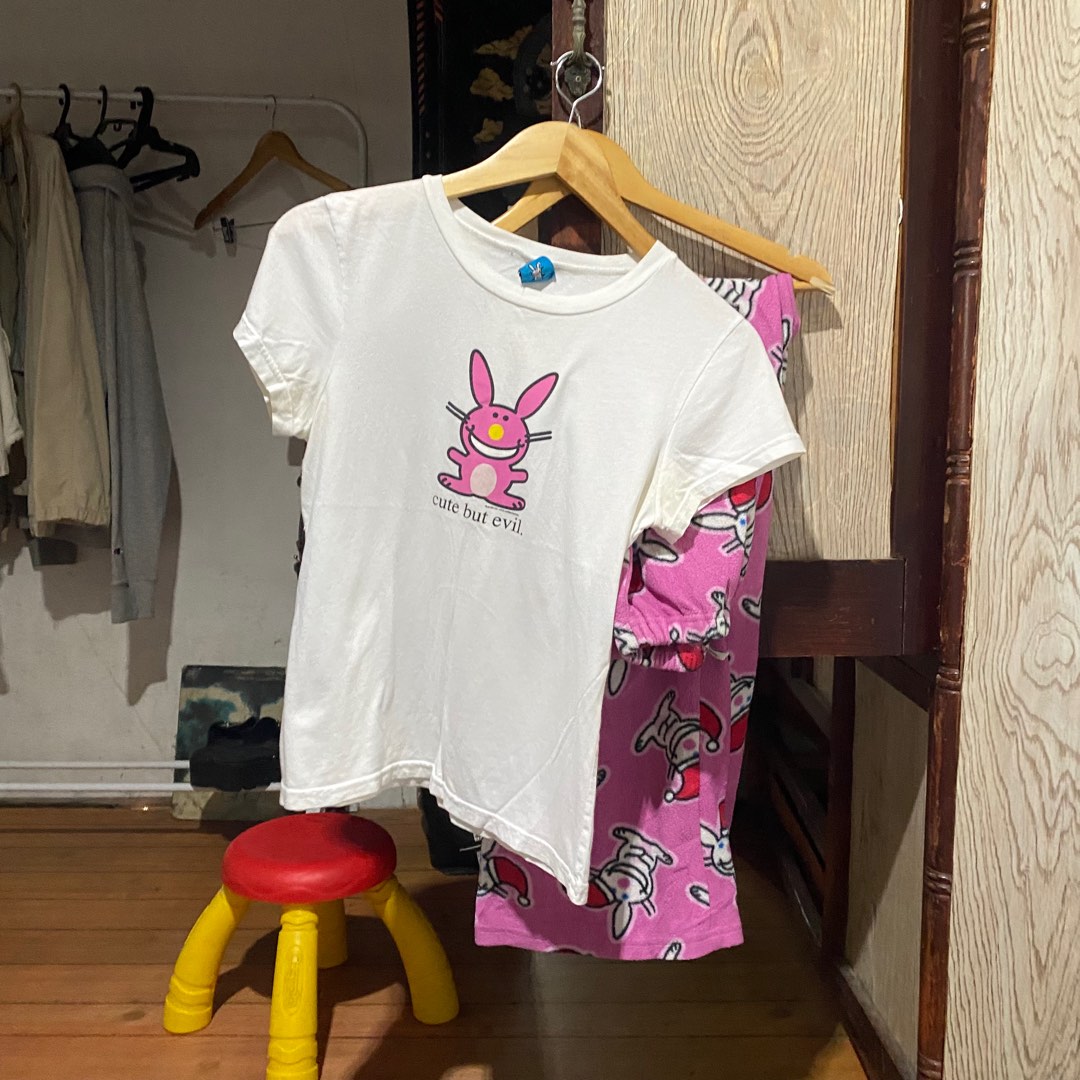 Y2K Cute but Evil Happy Bunny Pajama Set on Carousell