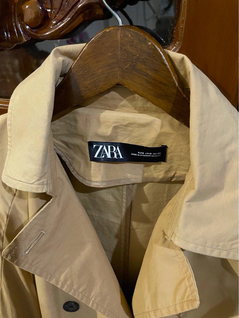 ZARA belted trench coat, Fesyen Wanita, Pakaian Wanita, Baju Luaran di ...