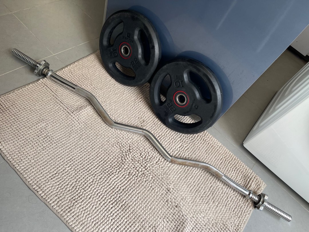 10 kg plate weights bar bell barbell, Sports Equipment, Exercise ...
