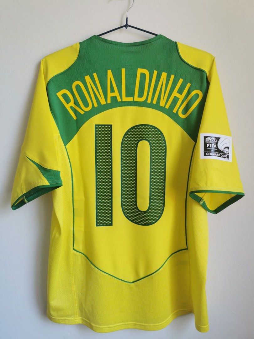 #10 RONALDINHO Brazil Home Shirt 2004-06 soccer/football jersey/kit ...