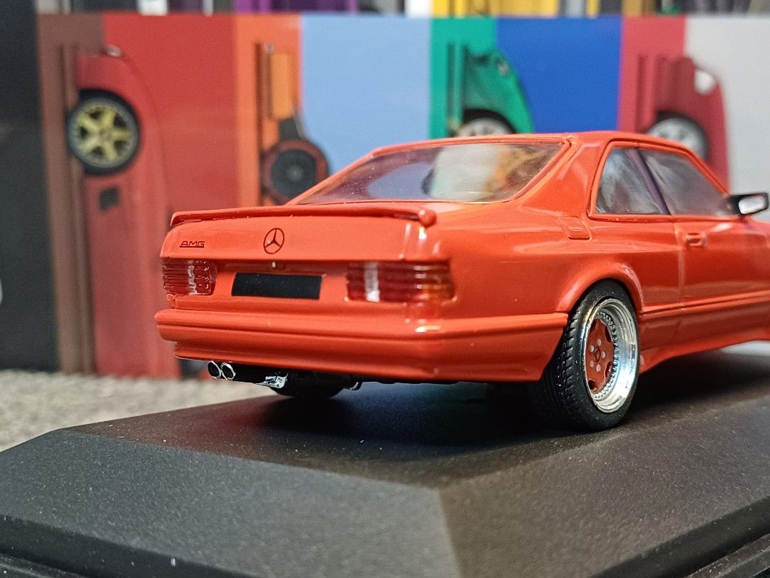 1/43 Mercedes Benz 560 sec C126 AMG Widebody red diecast 1:43, 興趣及遊戲 ...