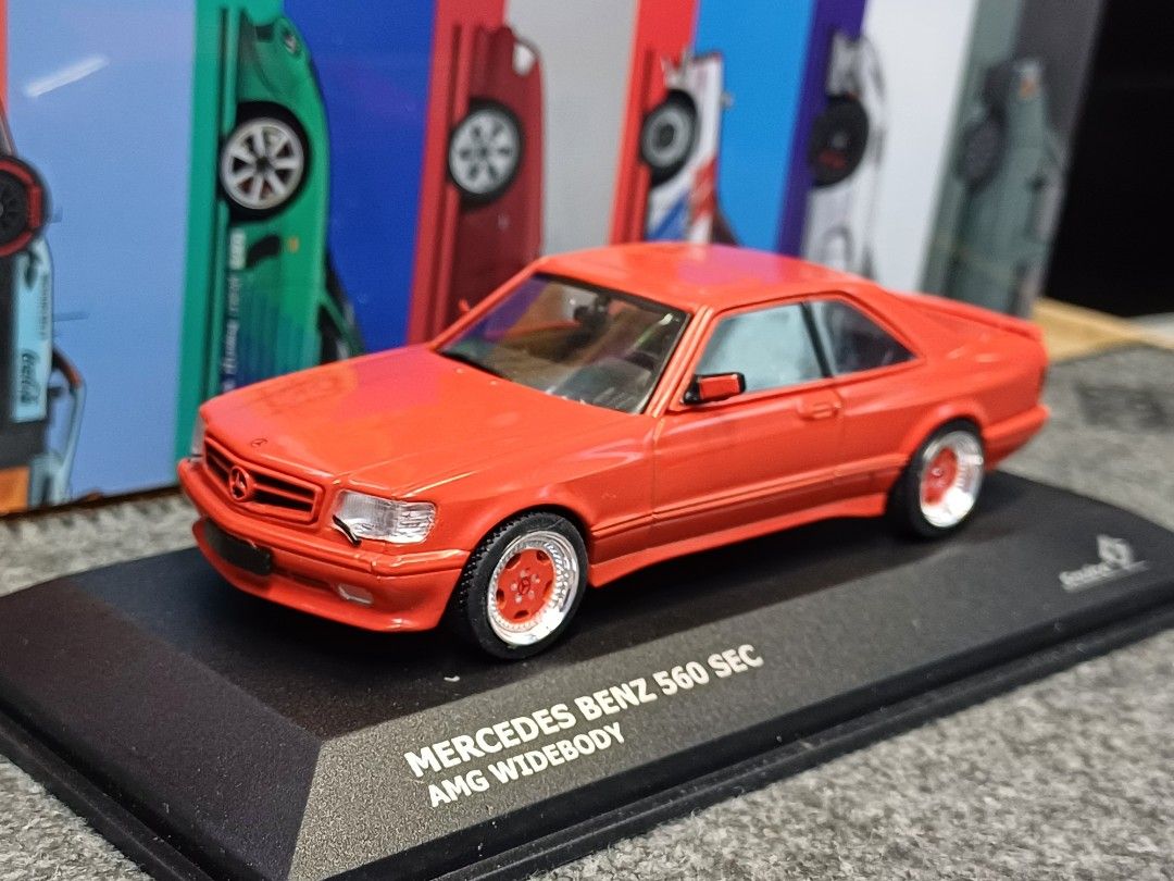 1/43 Mercedes Benz 560 sec C126 AMG Widebody red diecast 1:43, 興趣及遊戲 ...