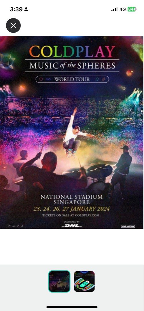 Cat 3 Coldplay Concert Tickets 31 Jan, Tickets & Vouchers, Event ...
