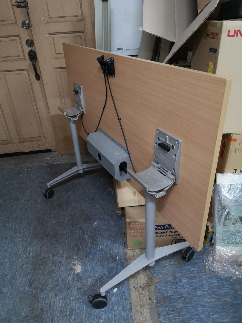 5ft foldable office table with wheels, Furniture & Home Living ...