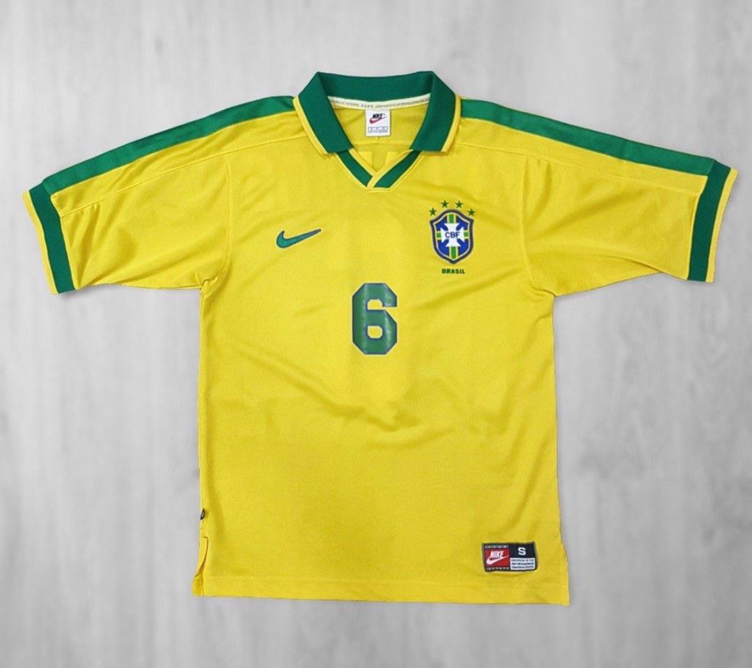 #6 Roberto Carlos Brazil 1997 tournoui de France soccer/football jersey ...