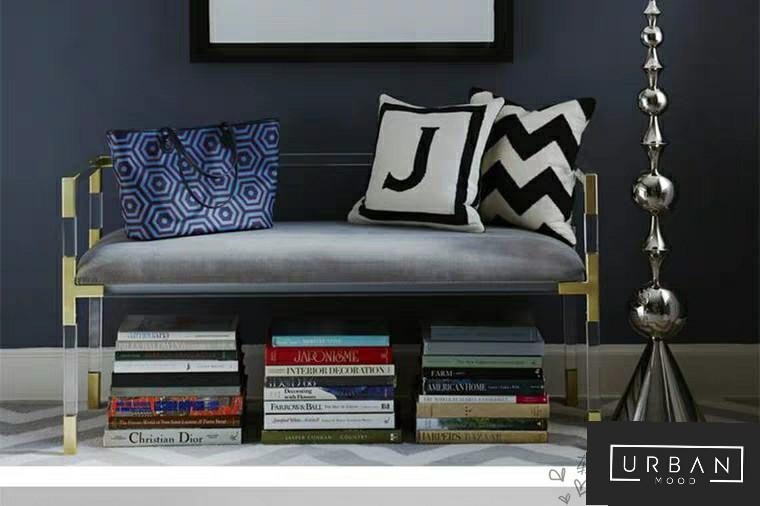 ANTHRO Modern Acrylic Ottoman Bench, Furniture & Home Living, Furniture ...