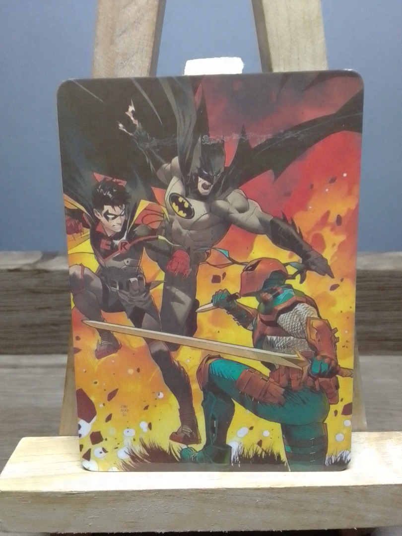 BATMAN & ROBIN X DEATHSTROKE DC ART CARD - CUSTOM, Hobbies & Toys, Toys ...