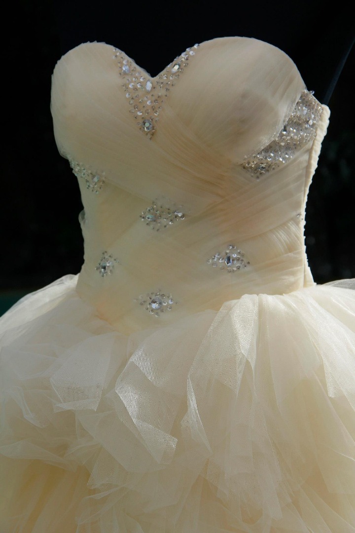 Bejeweled Cream Ball Gown (For Rent) on Carousell