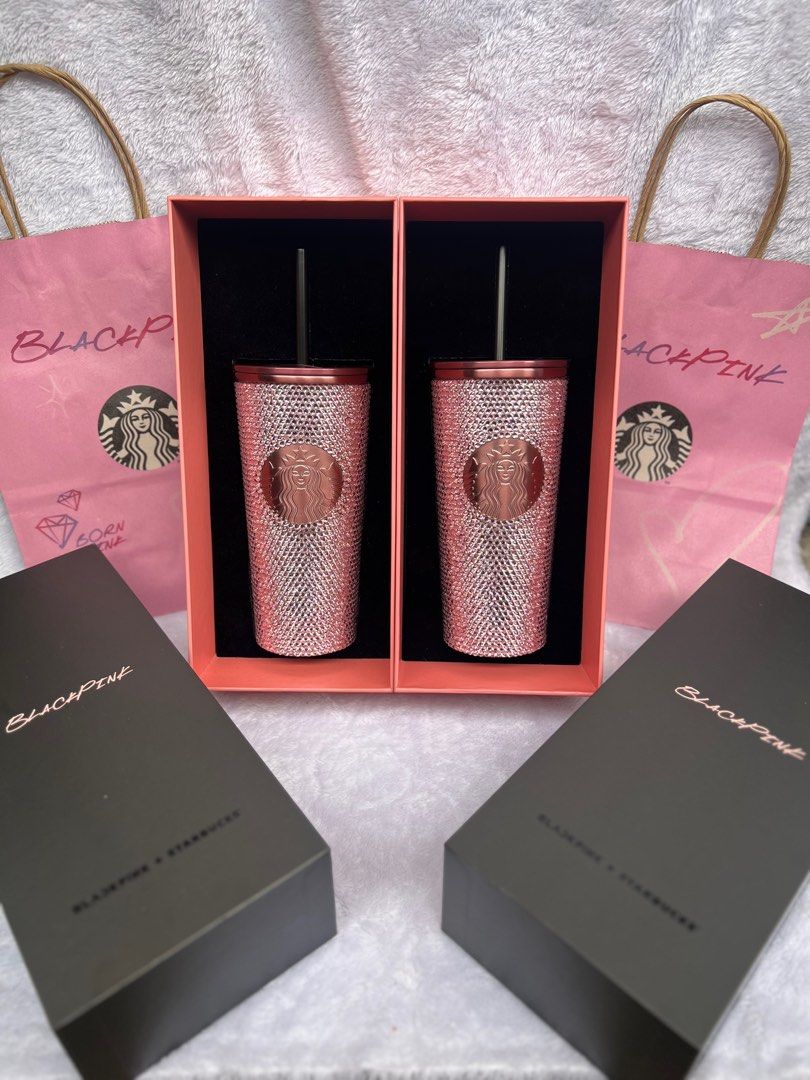 Blackpink starbucks rhinestone tumbler lisa pick on Carousell