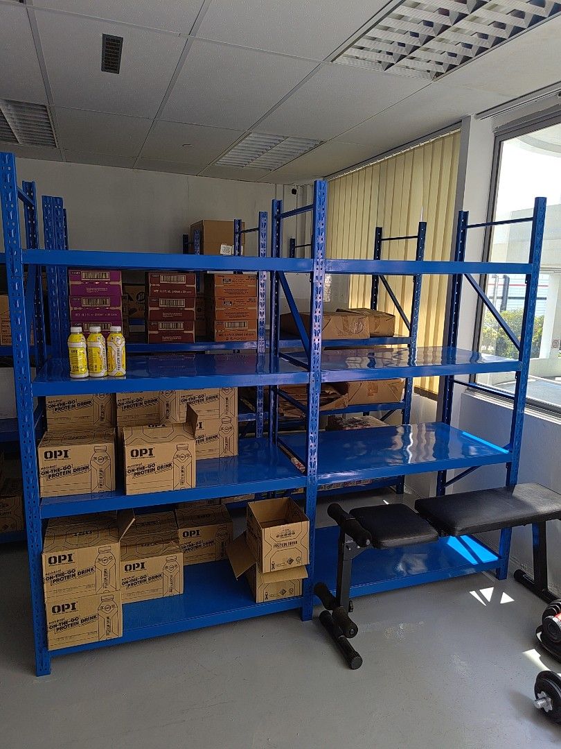 Blue metal racks, Furniture & Home Living, Furniture, Shelves, Cabinets ...